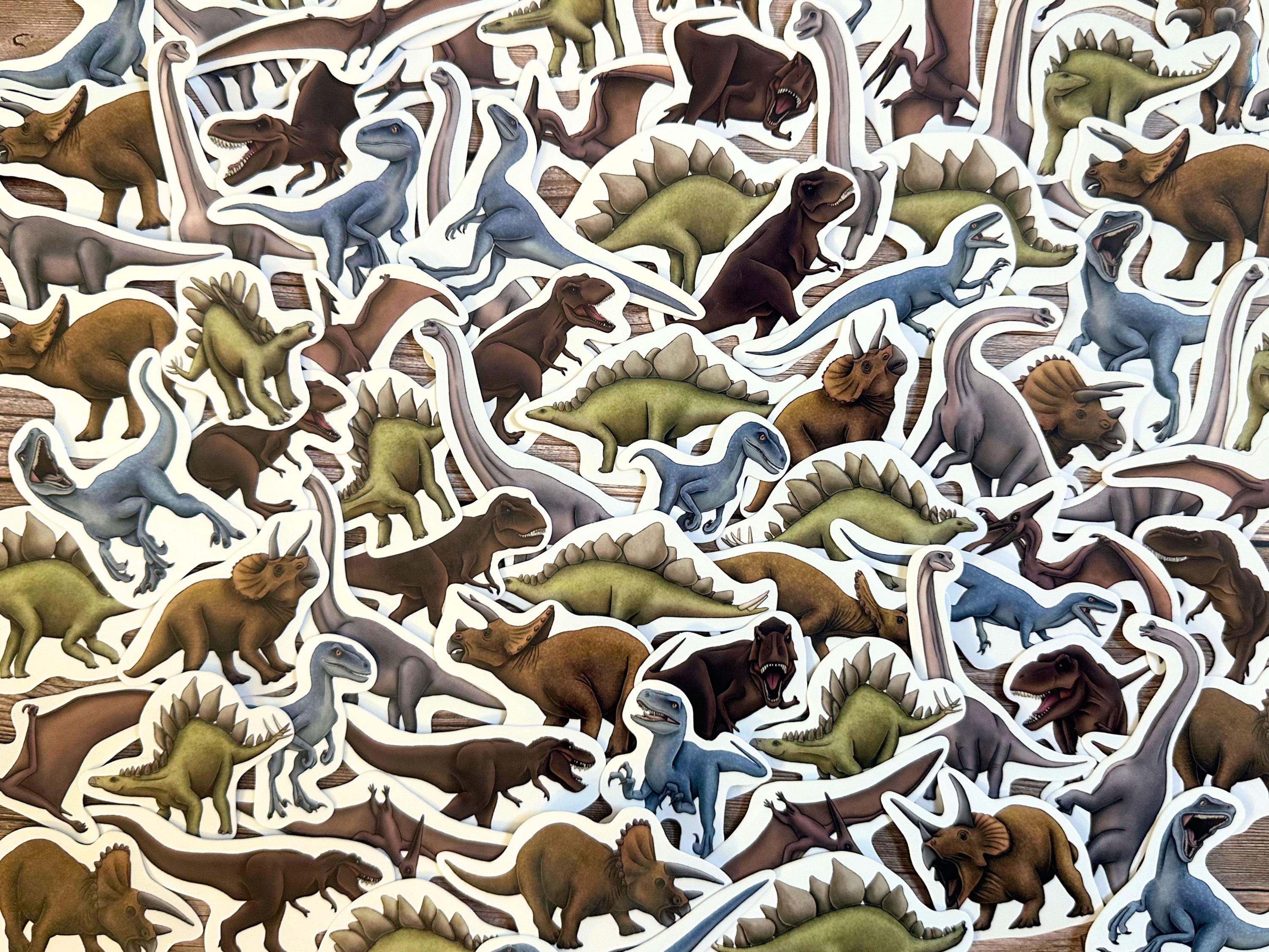 Dinosaur Sticker Pack Assorted Jurassic Vinyl Decals Waterproof Dino ...