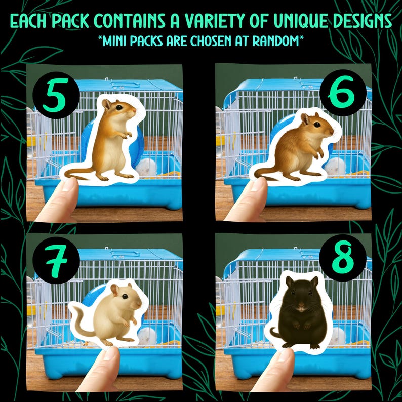 Gerbil Stickers Vinyl Decals Waterproof Stationery Small Pet Gift for ...
