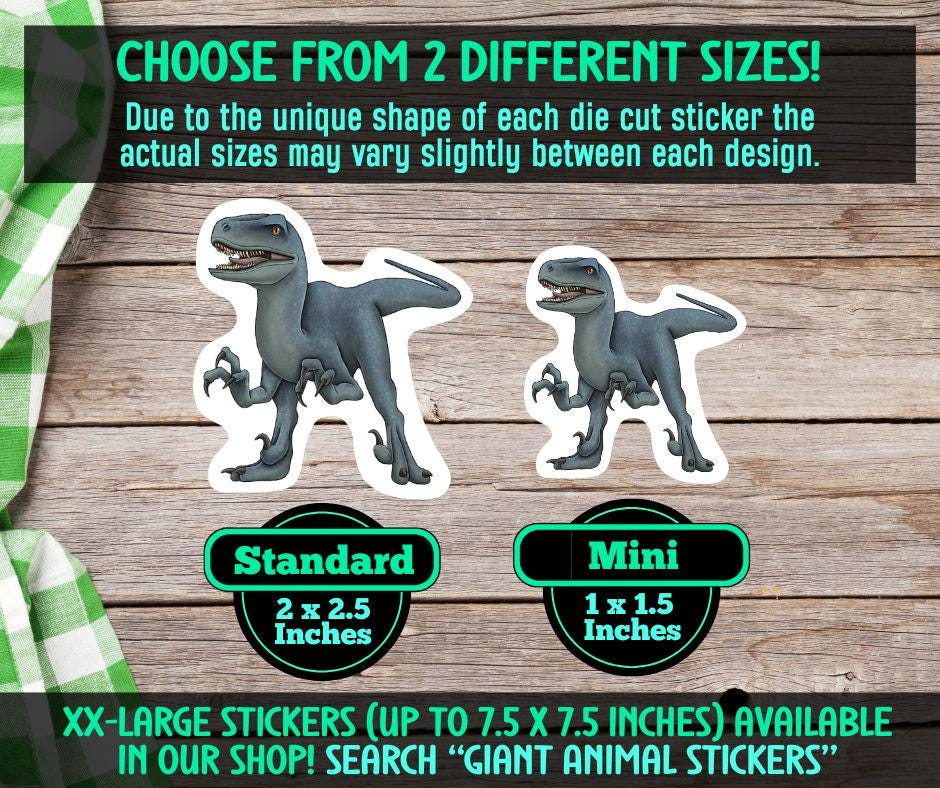 Dinosaur Sticker Pack Assorted Jurassic Vinyl Decals Waterproof Dino ...