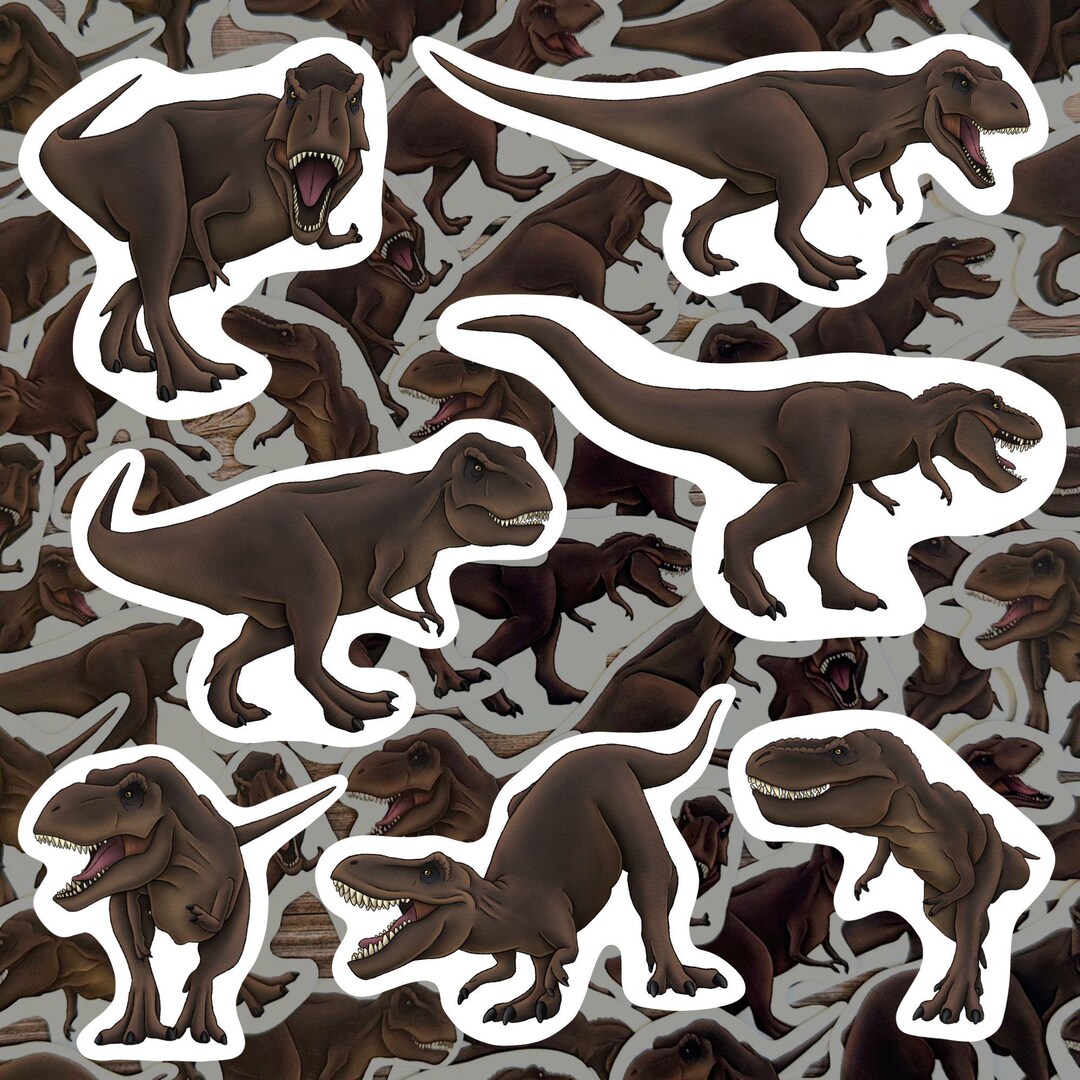 Tyrannosaurus Rex Stickers Vinyl Decals Waterproof Dinosaur Stationery ...