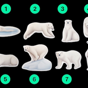 Polar Bear Sticker Pack Arctic Wildlife Decals Waterproof Vinyl Polar ...