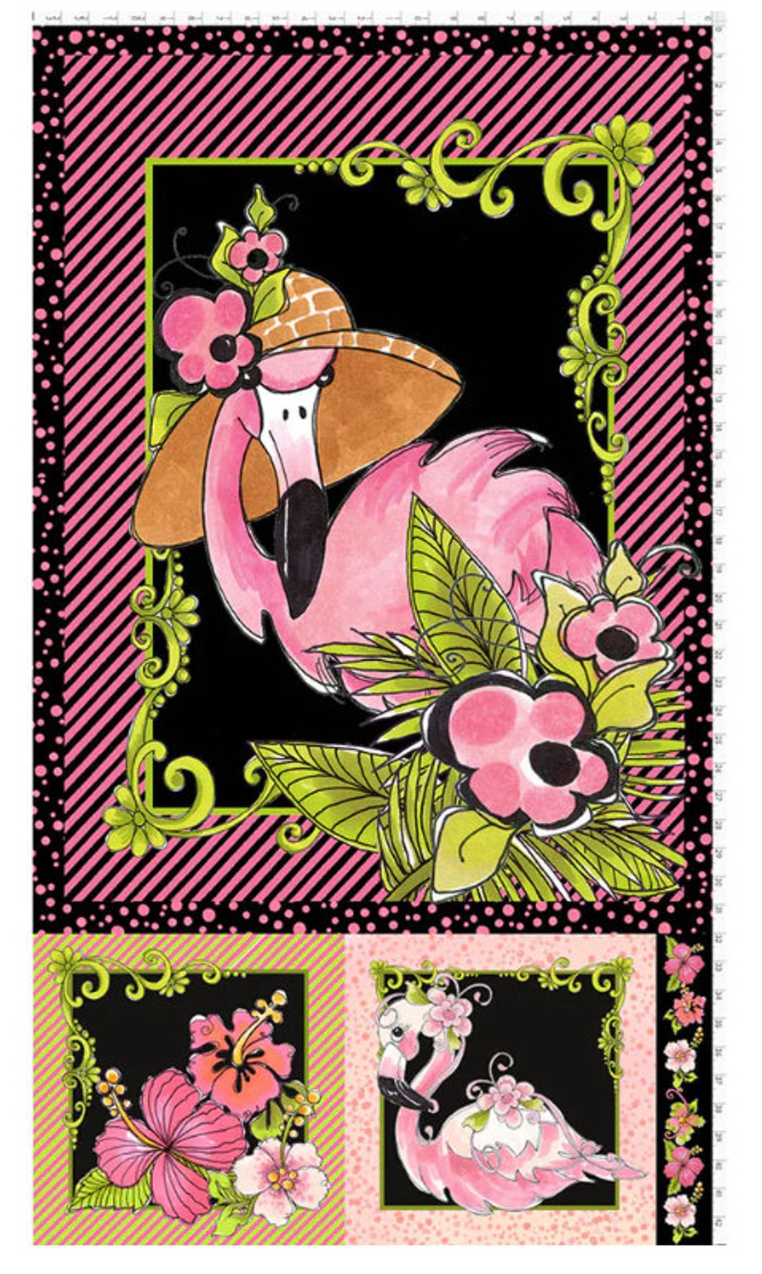 Flamingo Fabric Panel by Loralie Designs 692-644 - Etsy