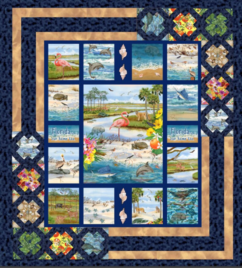 Scenic Florida Blue Kit From the All Florida Shop Hop 2024 Fabric ...