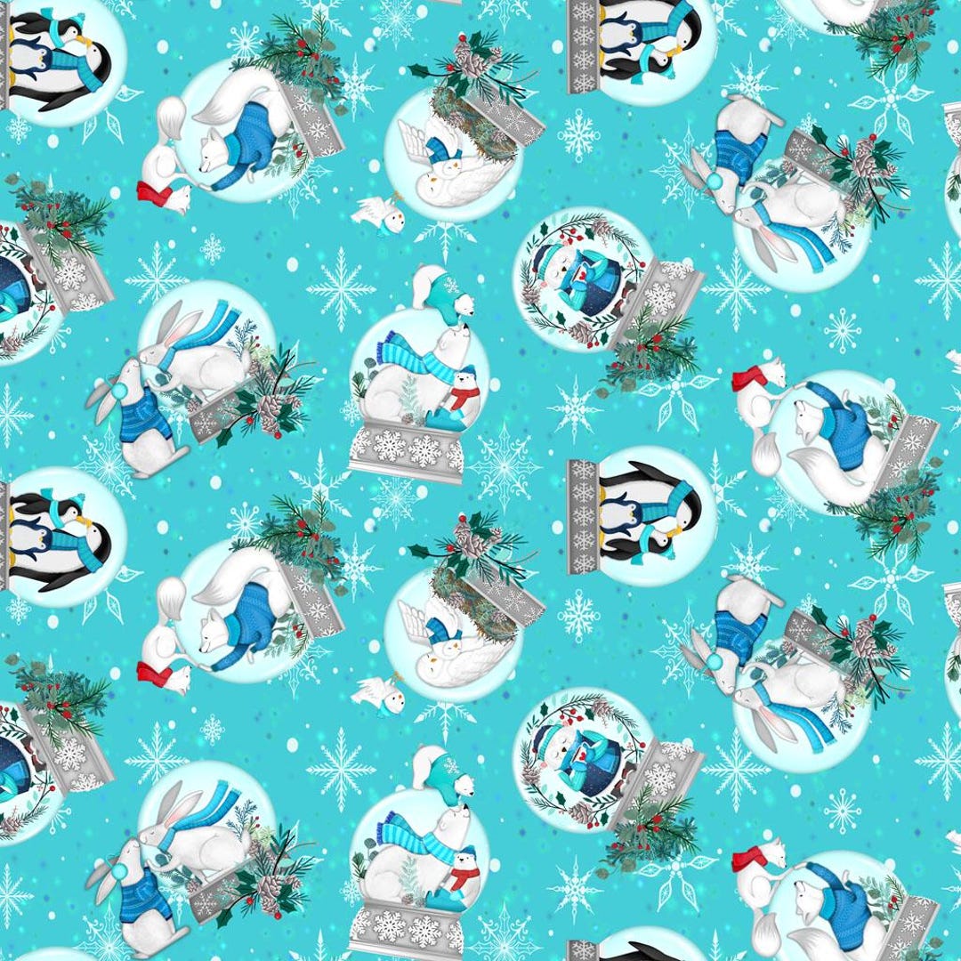 Snow Drift Digital Snow Globes by Clothworks Fabrics - Etsy