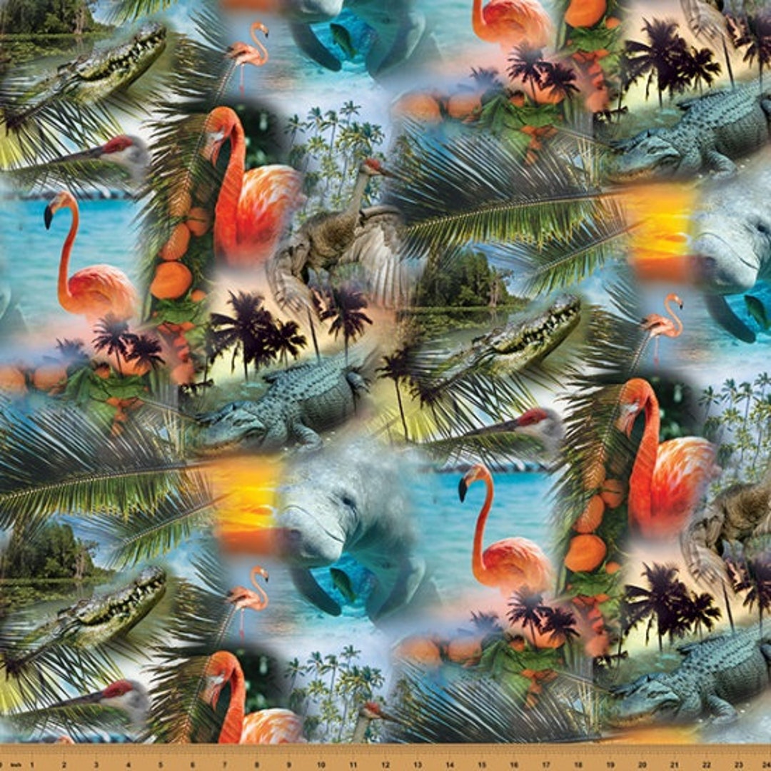 Call of the Wild Animal Collage Digital Print Cotton Fabric - Etsy