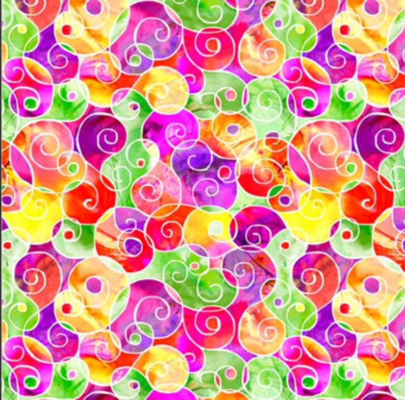 Party Animals Multi Swirl by P&B Fabrics PANI 4862 MU - Etsy