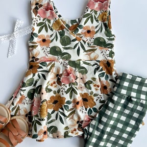 Girls Peplum Top, Girls Floral Top, Girls Tank Dress, Girls Peplum ...