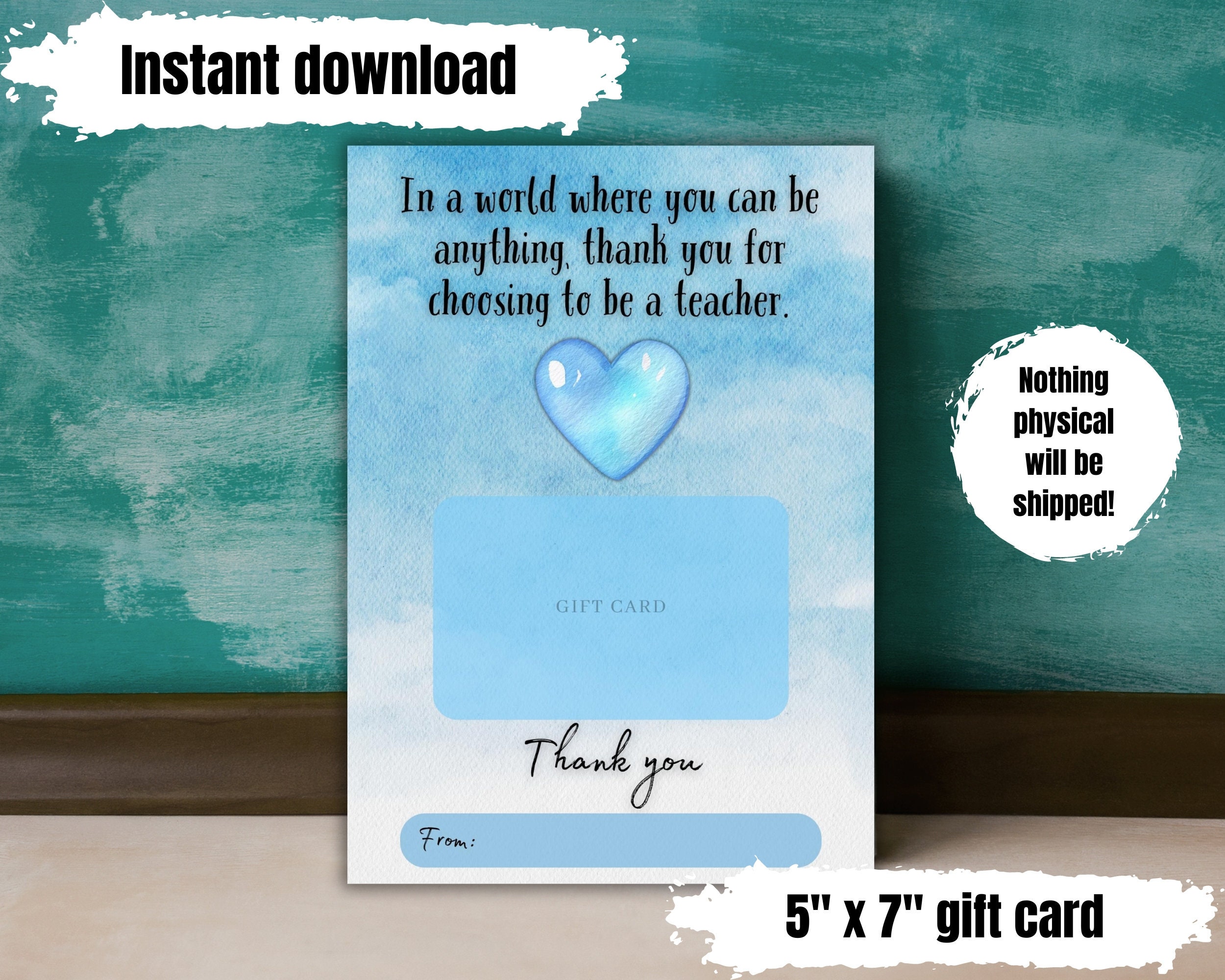Teacher Appreciation Printable Gift Card Holder, the Influence of a ...