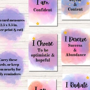 Positive Affirmation Cards Watercolor, Stars, Paint - Etsy