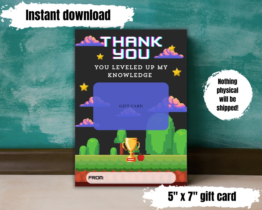 Printable Retro Video Game Teacher Gift Card Holder – Teacher ...