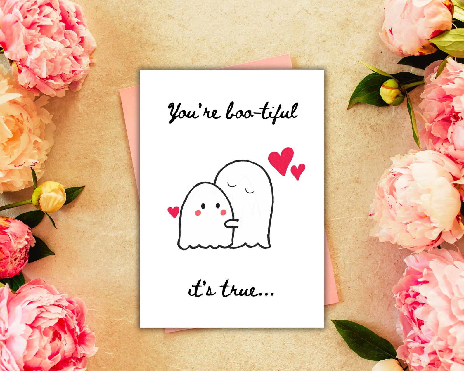 Printable Blank Greeting Card, "you're Boo-tiful" Blank Card, Instant ...