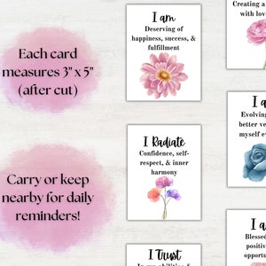 Positive Affirmation Cards- Floral, Flowers - Etsy