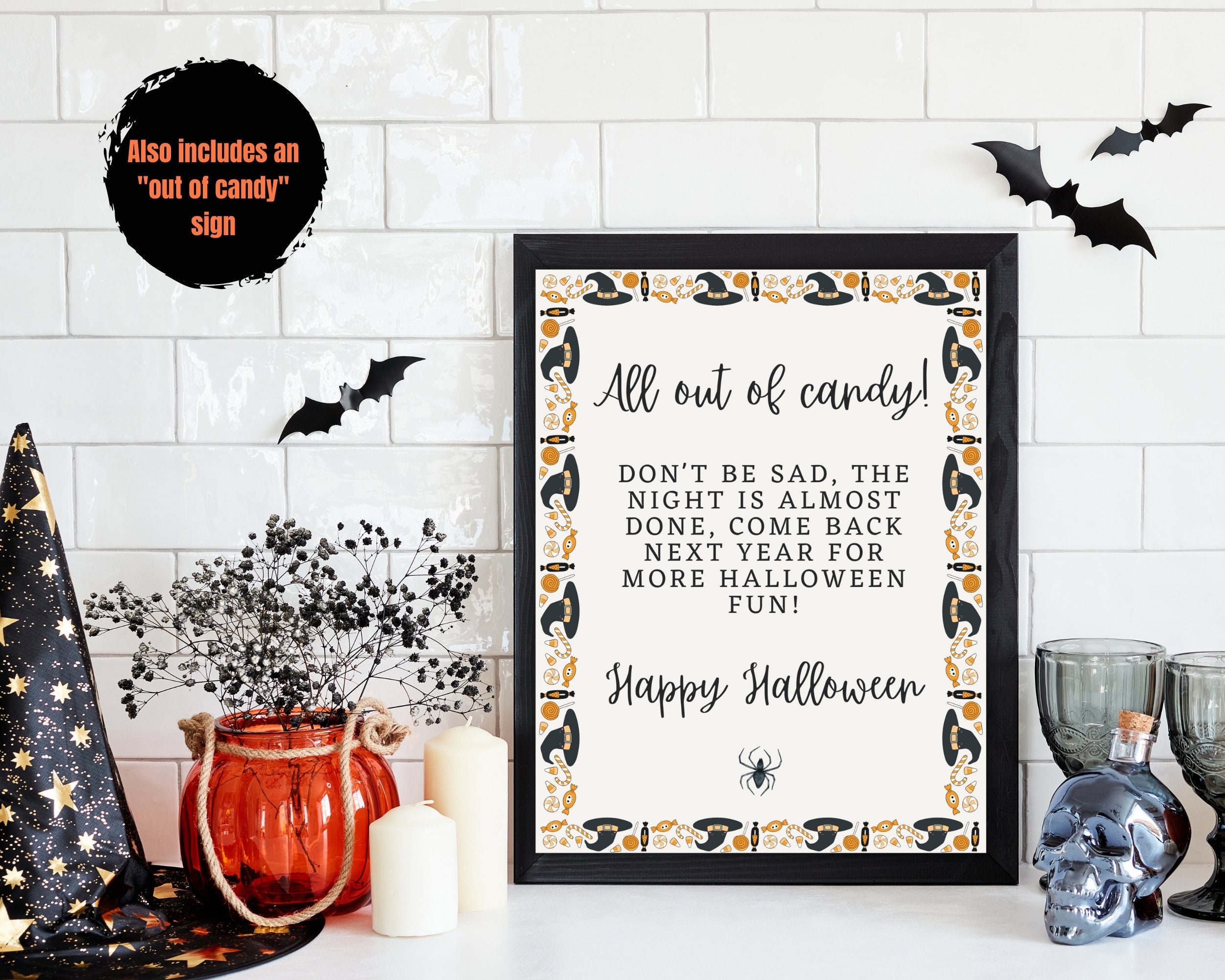 Printable Halloween Candy Sign Take Two and Take One BUNDLE, Trick or ...