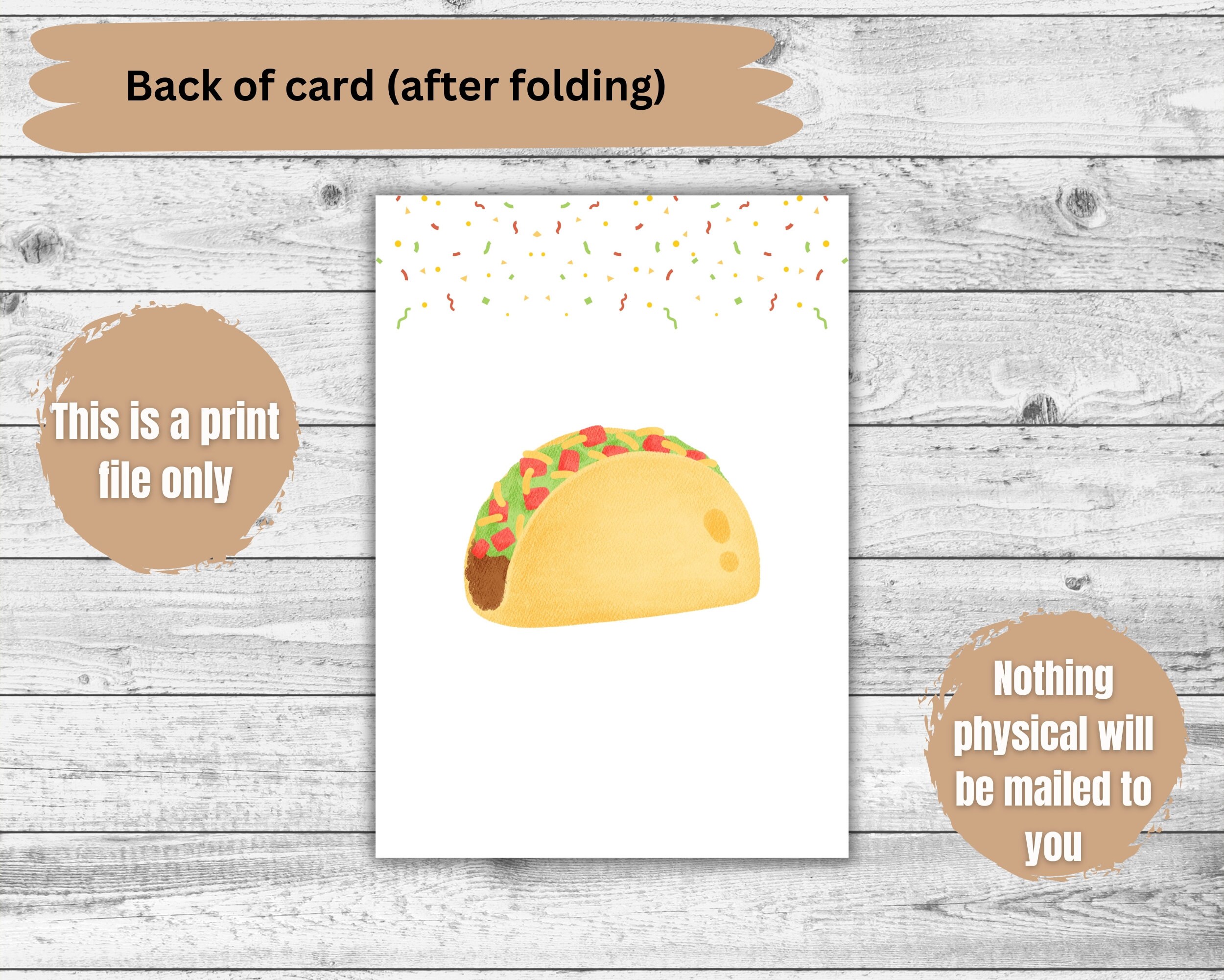 Printable Taco Birthday Card, Fiesta, Instant Download - Etsy