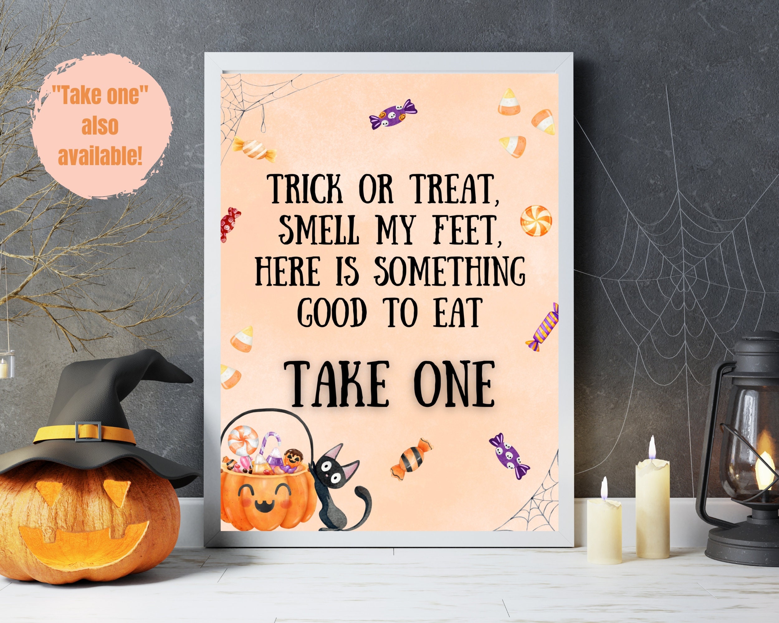 Printable Halloween Candy Sign-take Two, Take One, Instant Download ...