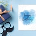 Printable Birthday Card, Happy Birthday Card, Blue Birthday Card - Etsy