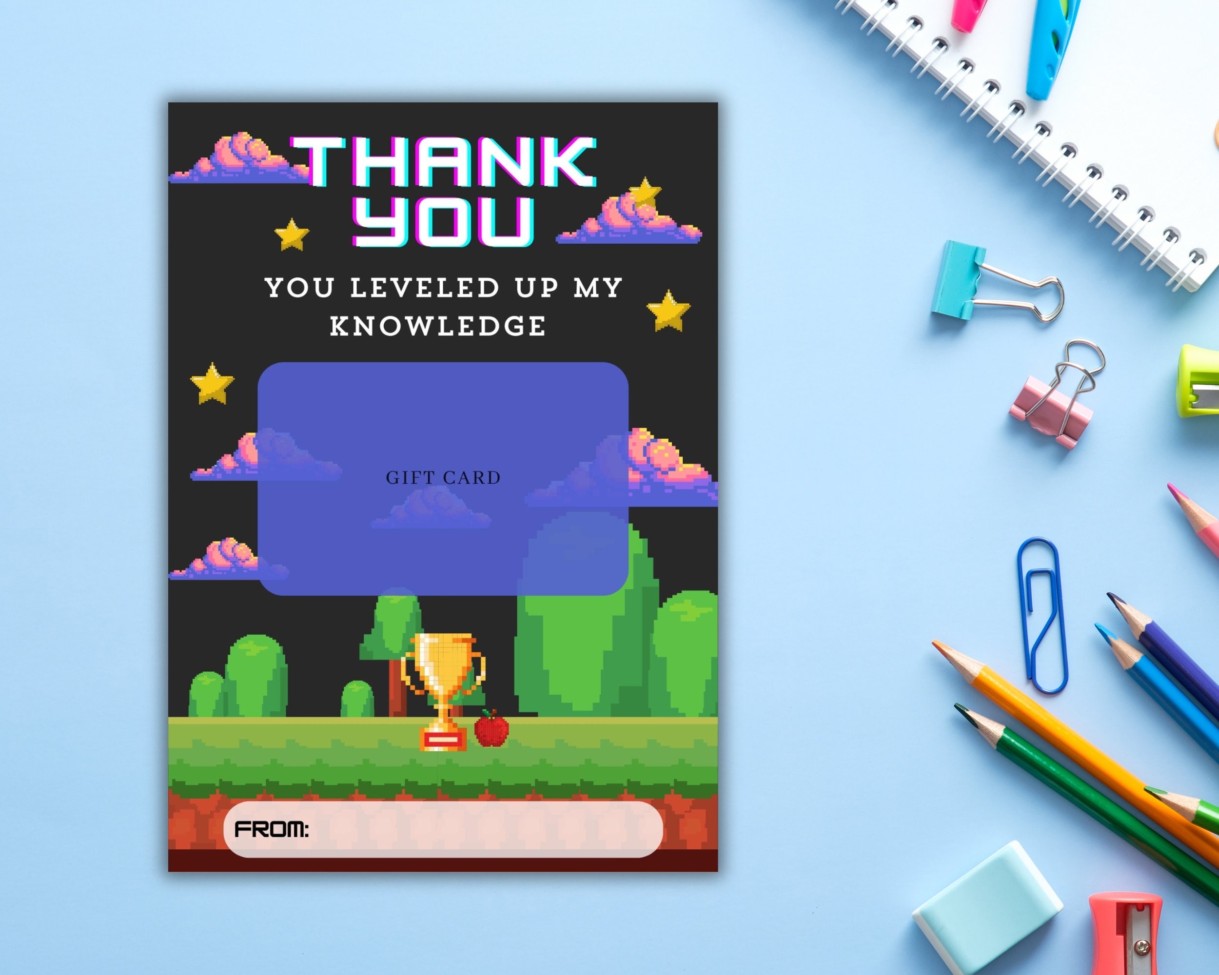 Printable Retro Video Game Teacher Gift Card Holder – Teacher ...