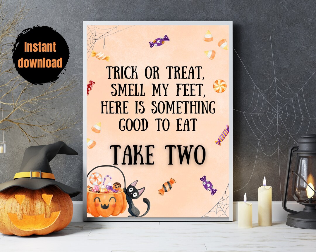 Printable Halloween Candy Sign-take Two, Take One, Instant Download ...