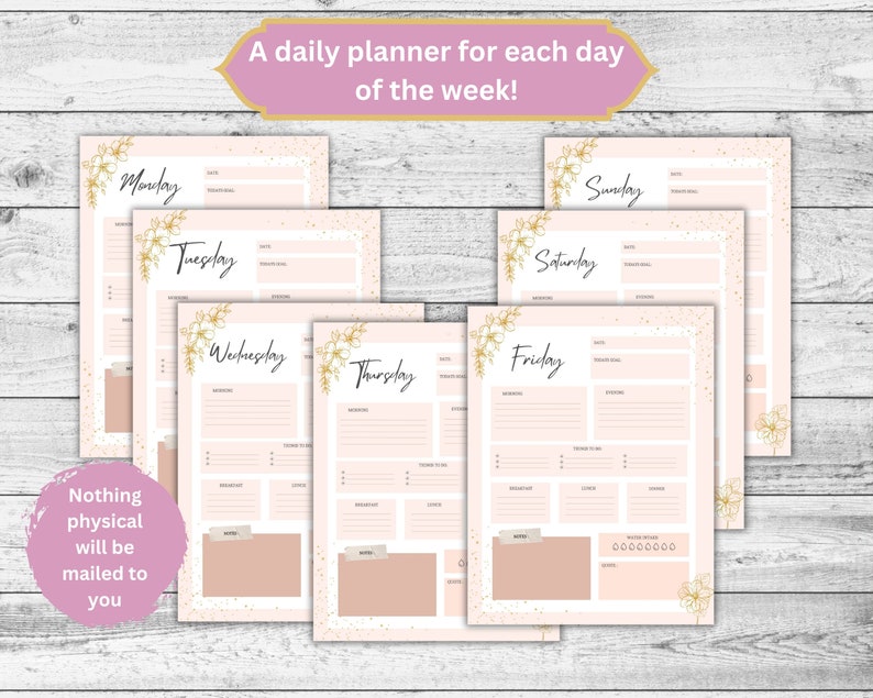 Printable Planner, Schedule, Daily Planner, Weekly Planner, Instant ...