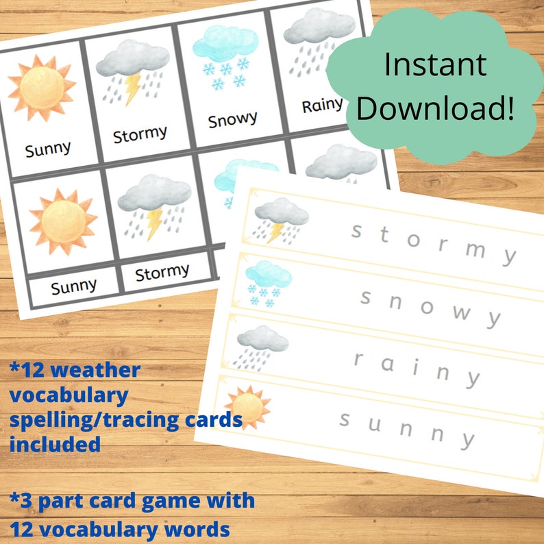 Weather Unit // Pre-school // Kindergarten // Homeschool - Etsy