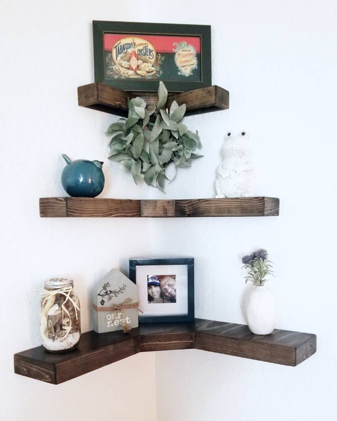 Rustic Wooden Corner Shelves Corner Floating Shelves - Etsy Polska Rustic Wooden Corner Shelves Corner Floating Shelves - Etsy Polska