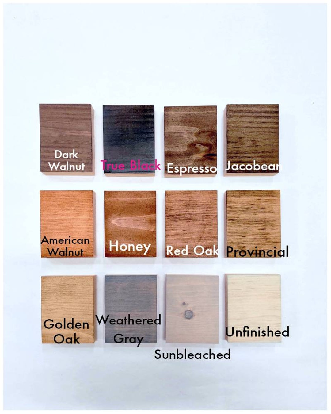 Set of 4 Stain Color Samples - Etsy