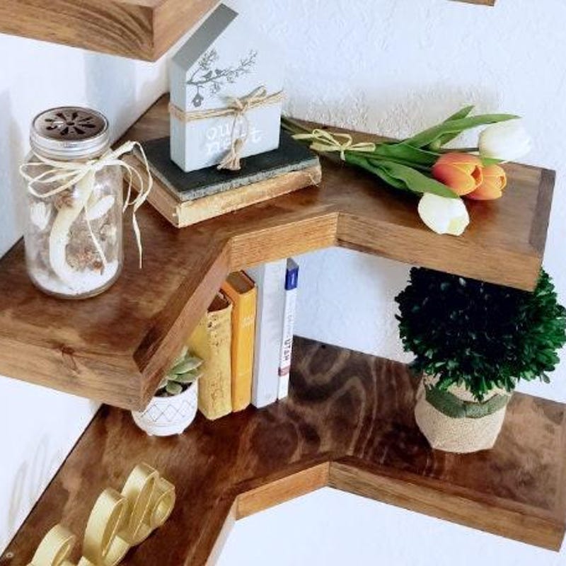 Rustic Corner Shelf - Etsy