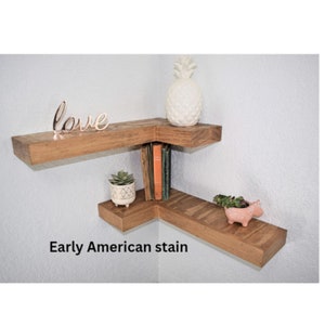 Floating Corner Shelf, Rustic Corner Shelves, Farmhouse, Handmade, Free ...