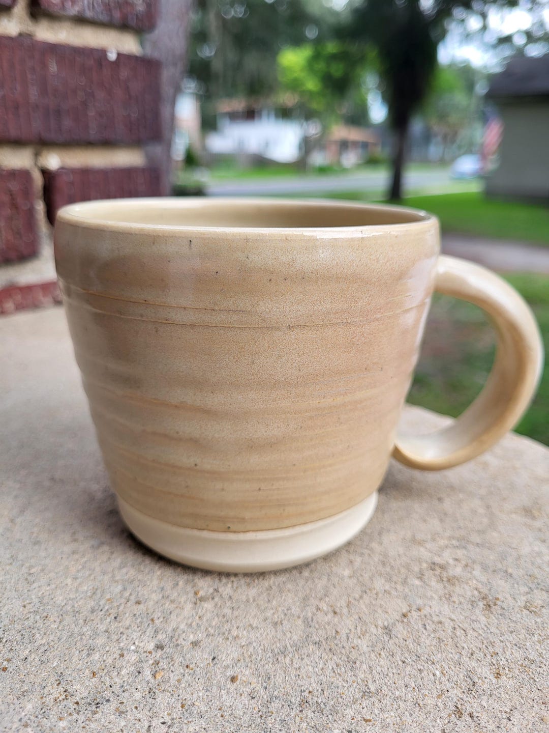 Handmade Earthy Mug - Wheat Colored Coffee Cup - Cream Colored Mug ...