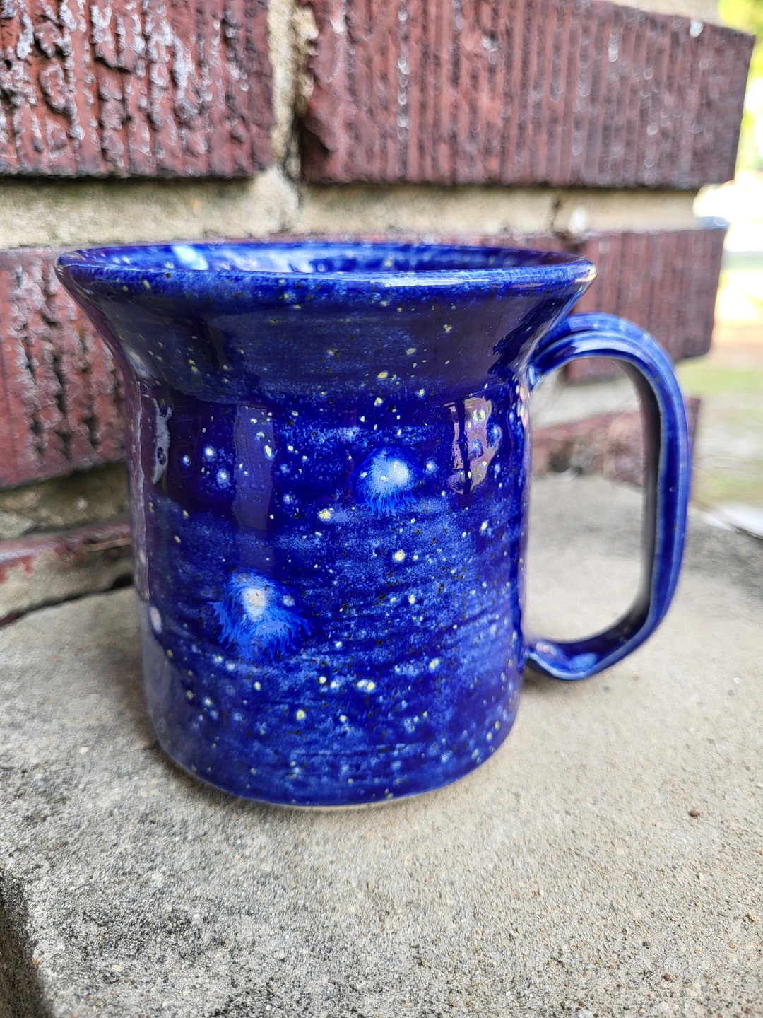 Dark Blue Coffee Mug Speckled Coffee Cup Handmade Blue Coffee Mug - Etsy