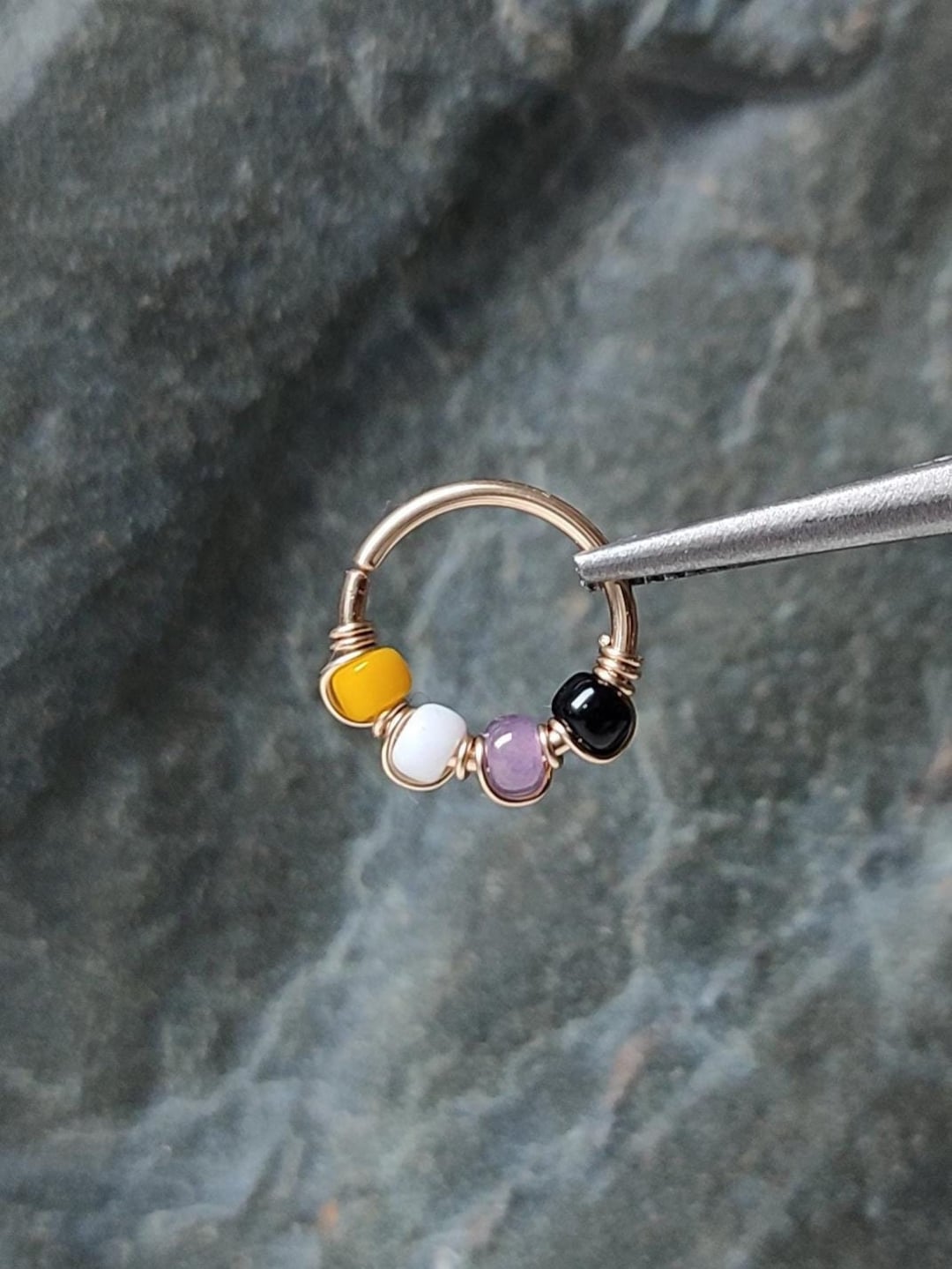 Non Binary Flag Nose Ring, Septum or Helix Jewelry in 14k Gold Filled ...