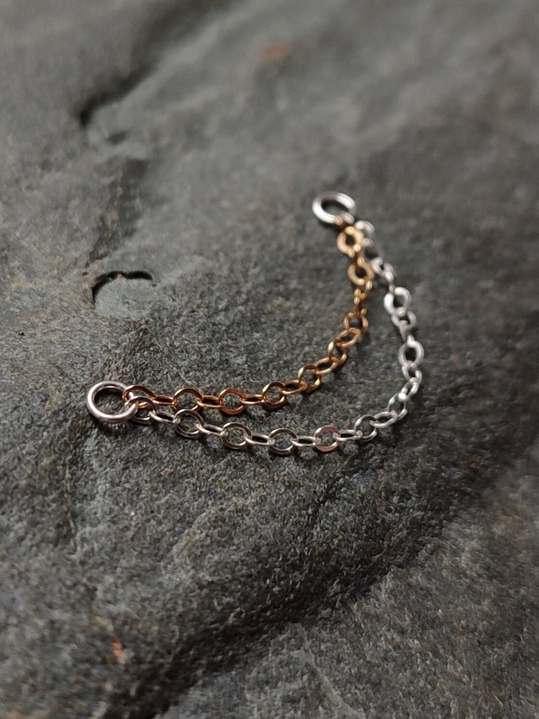 Double Piercing Chain, Sterling Silver and 14k Gold Filled, Industrial ...
