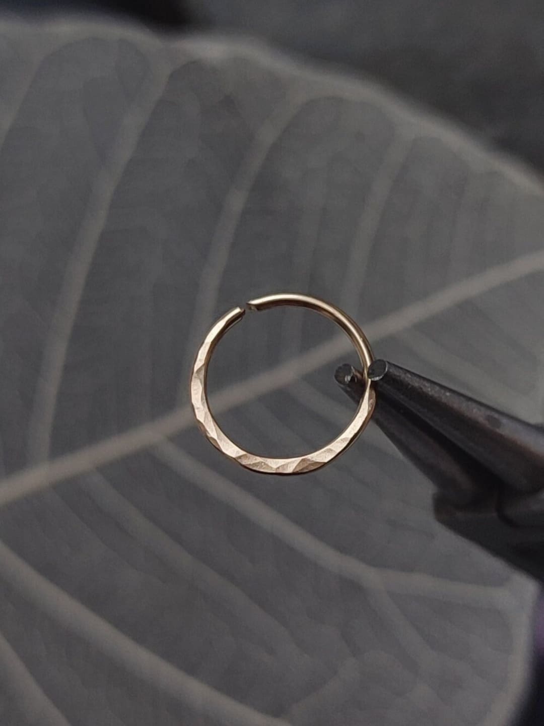 Nose Ring With Hammered Texture in 0.8mm, 20 Gauge, 14k Gold Filled ...