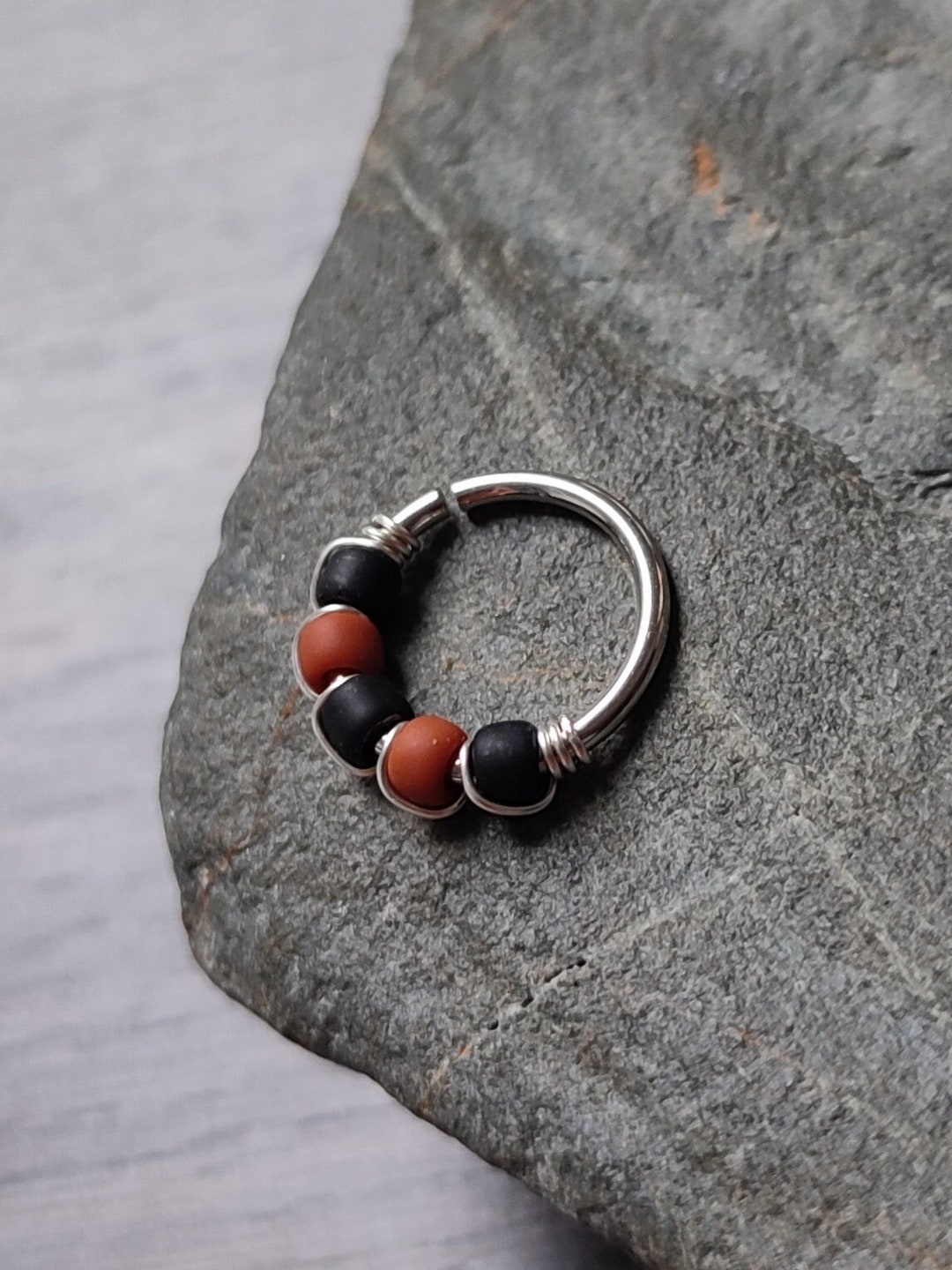 Septum Ring, Handmade Helix or Nostril Piercing Jewelry, Alternative ...