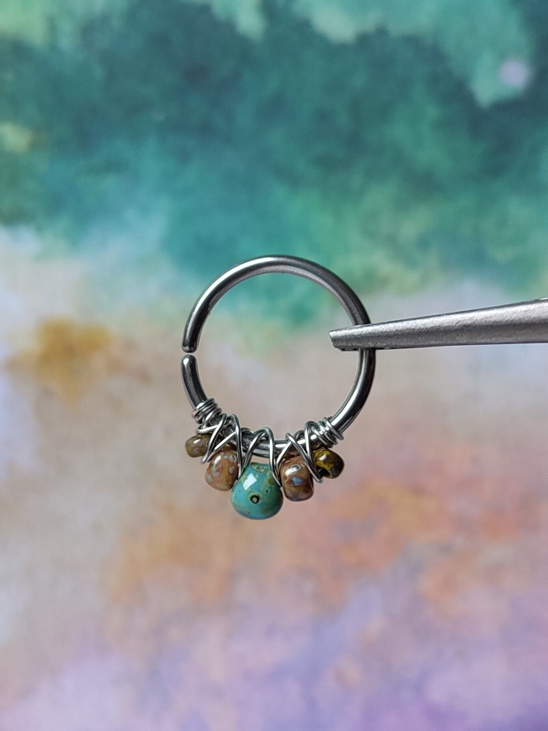 Boho Septum Ring, 20g, 18g or 16g Helix or Nostril Piercing, Handmade ...