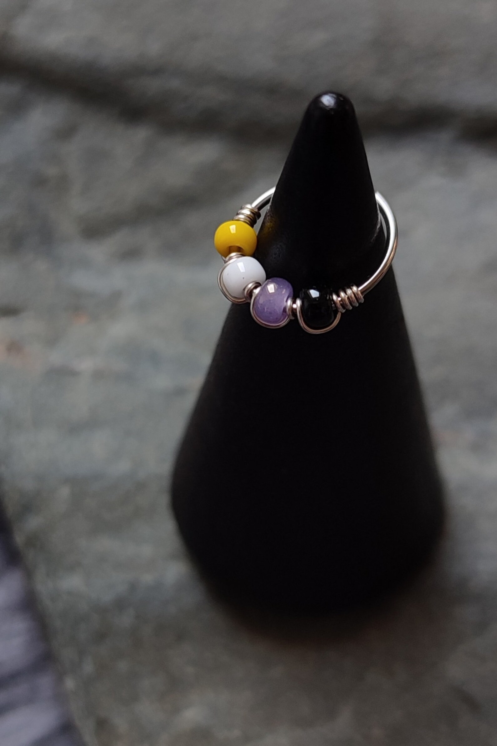 Nonbinary Pride Flag Beaded Nose Ring, Septum or Nostril Hoop, Handmade ...