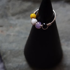 Nonbinary Pride Flag Beaded Nose Ring, Septum or Nostril Hoop, Handmade Subtle Pride LGBTQ+ Enby ...