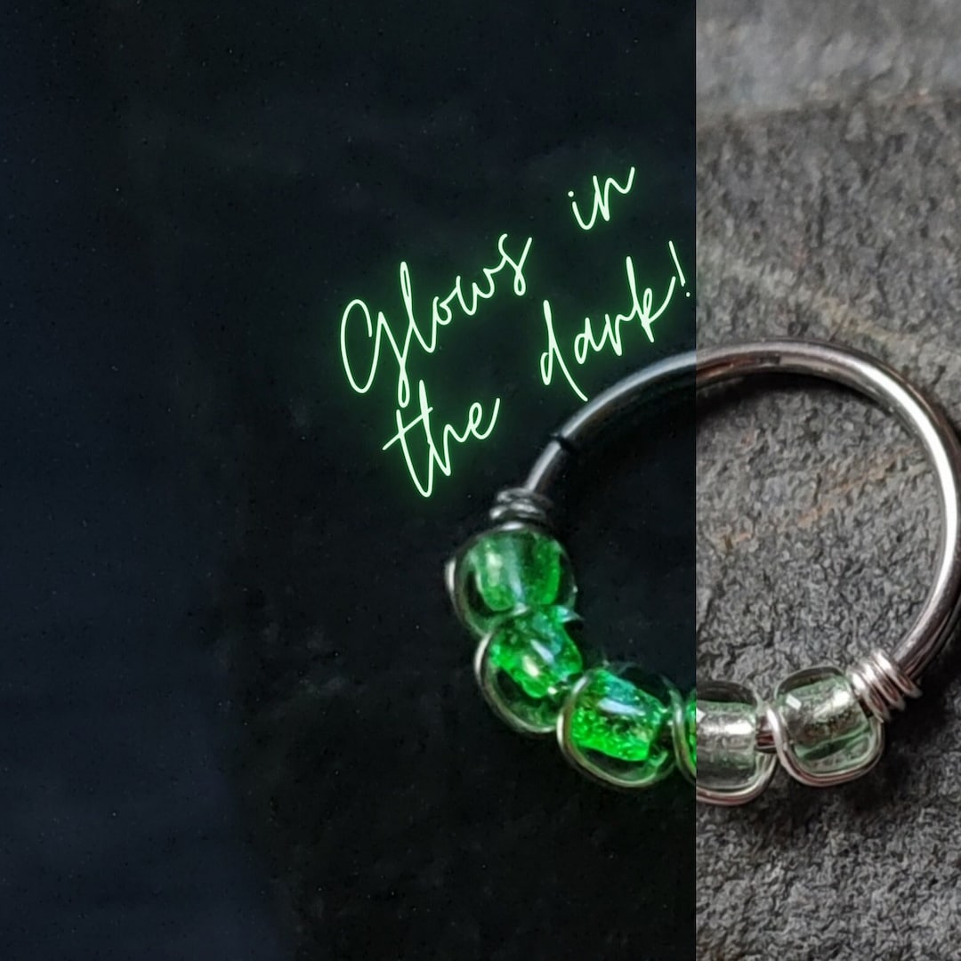 Glow in the Dark Nose or Septum Ring, 316 Surgical Steel Cartilage or ...