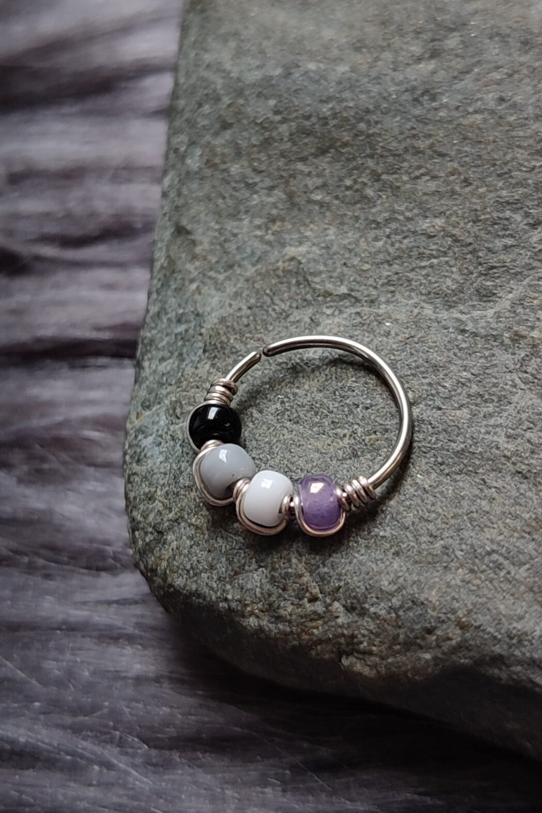 Asexual Flag Nose Ring: Surgical Steel Septum Jewelry, Subtle Pride ...