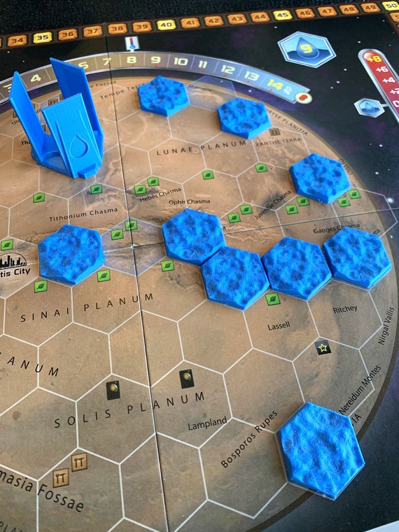 Terraforming Mars Plastic Ocean Tile Set Upgrade 9 Tiles | Etsy