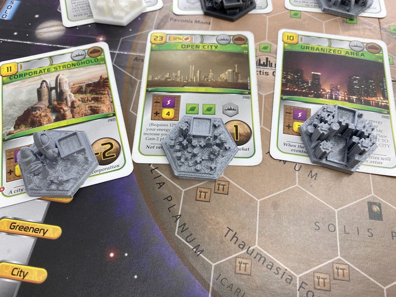 Card-appointed City/greenery Tiles (30 Tiles) Set I-X for Terraforming ...