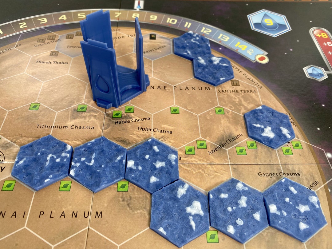 Terraforming Mars - Plastic Ocean Tile Set Upgrade (9 Tiles) With ...