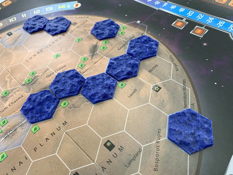 Terraforming Mars Plastic Ocean Tile Set Upgrade 9 Tiles | Etsy