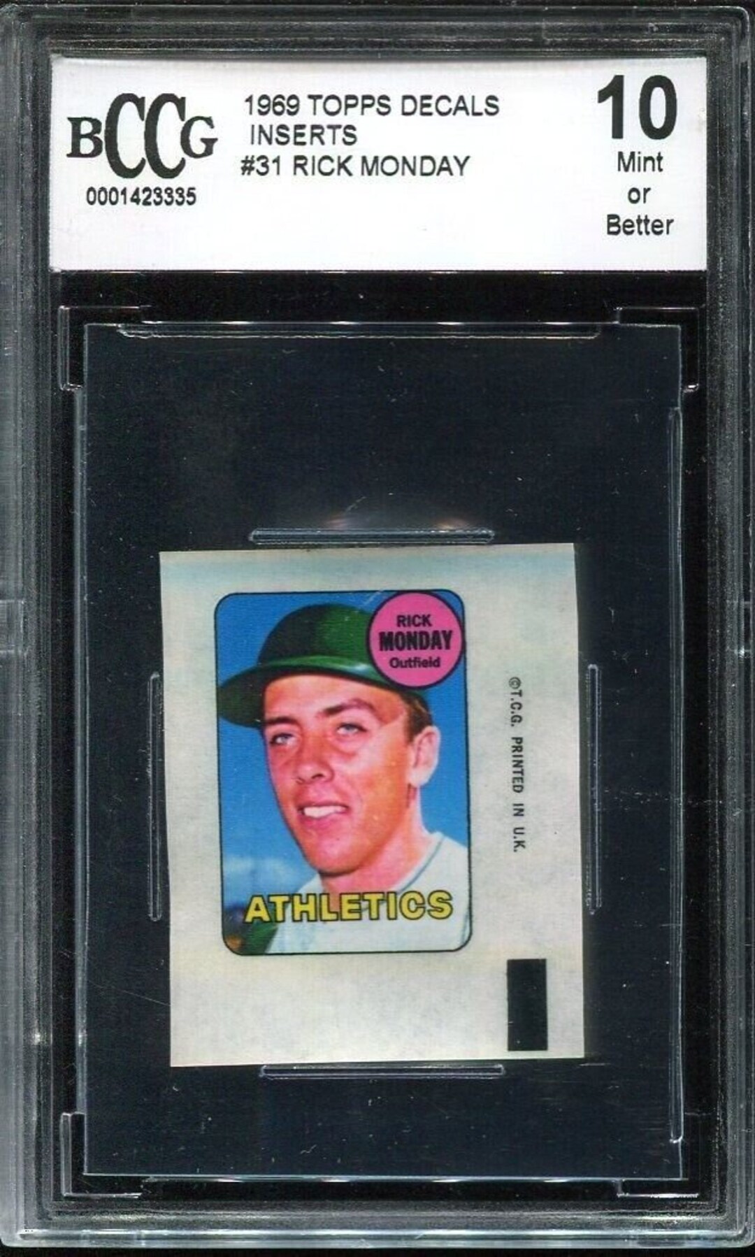 1969 Topps Decals #31 Rick Monday or #10 Joe Foy Both Graded 10 Mint - Etsy
