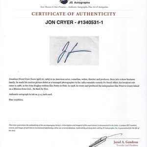 Jon Cryer Autographed Card: Two and a Half Men, Pretty in Pink (COA) - Etsy