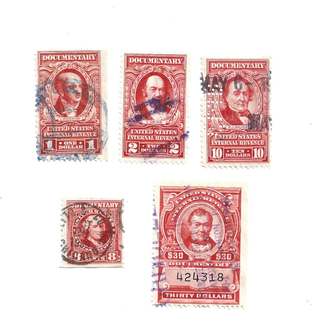 1954 U.S. Revenue Documentary Stamps R658,667,670,677,679 8c-30.00 Used ...