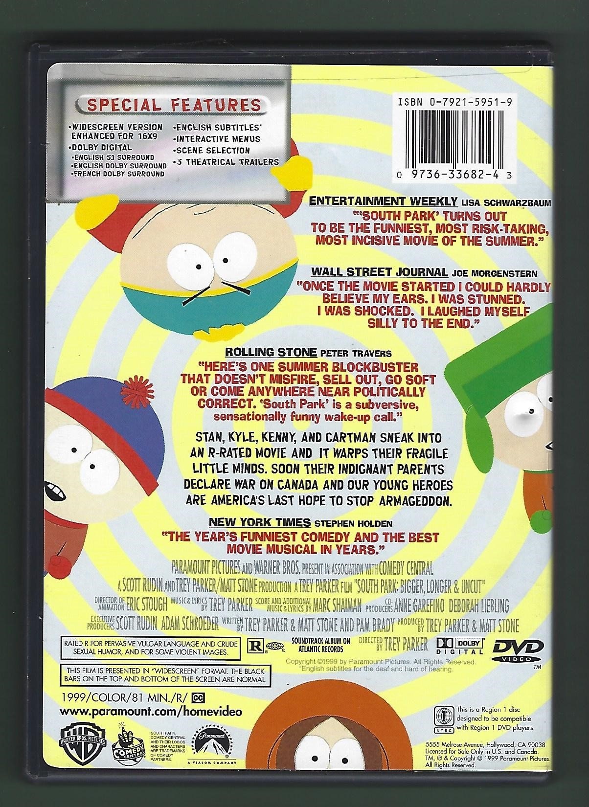 South Park Bigger Longer And Uncut Dvd Menu
