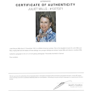 Actress Juliet Mills - Academy Award Winning Actress - Autographed 4x6 ...