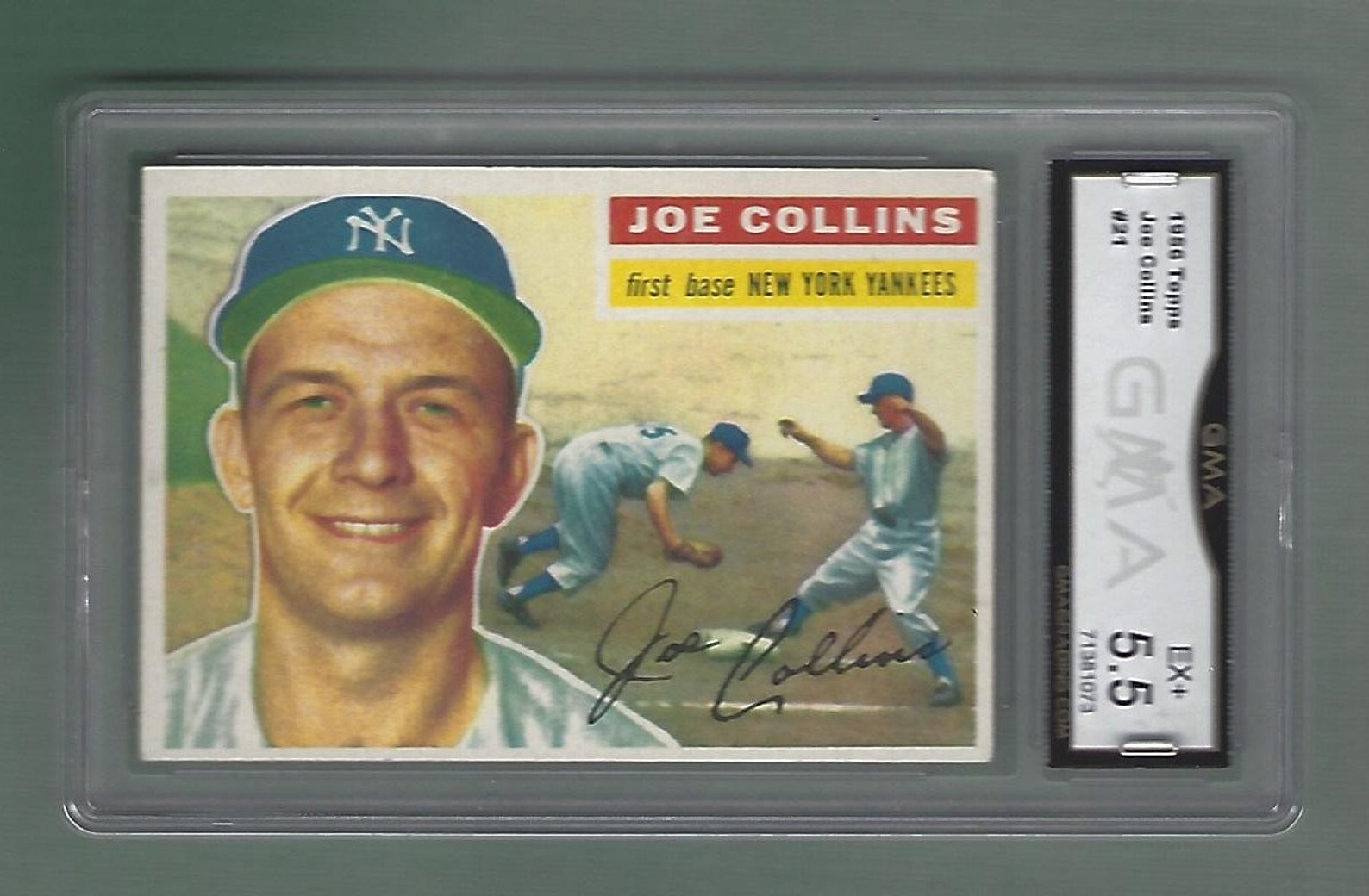 1956 Topps 21 Joe Collins White Back Variation GMA Graded 5.5 - Etsy