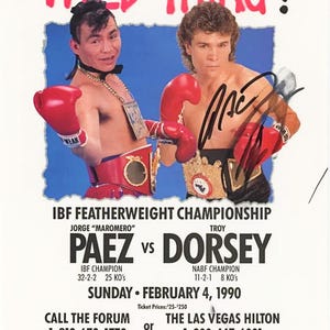 Boxing Jorge Páez - WBO & IBF Champion Boxer - Autographed 8x10 Photo W ...
